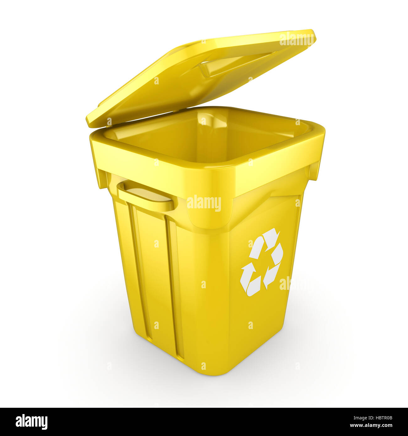 Yellow Recycling Bin Stock Photo - Alamy