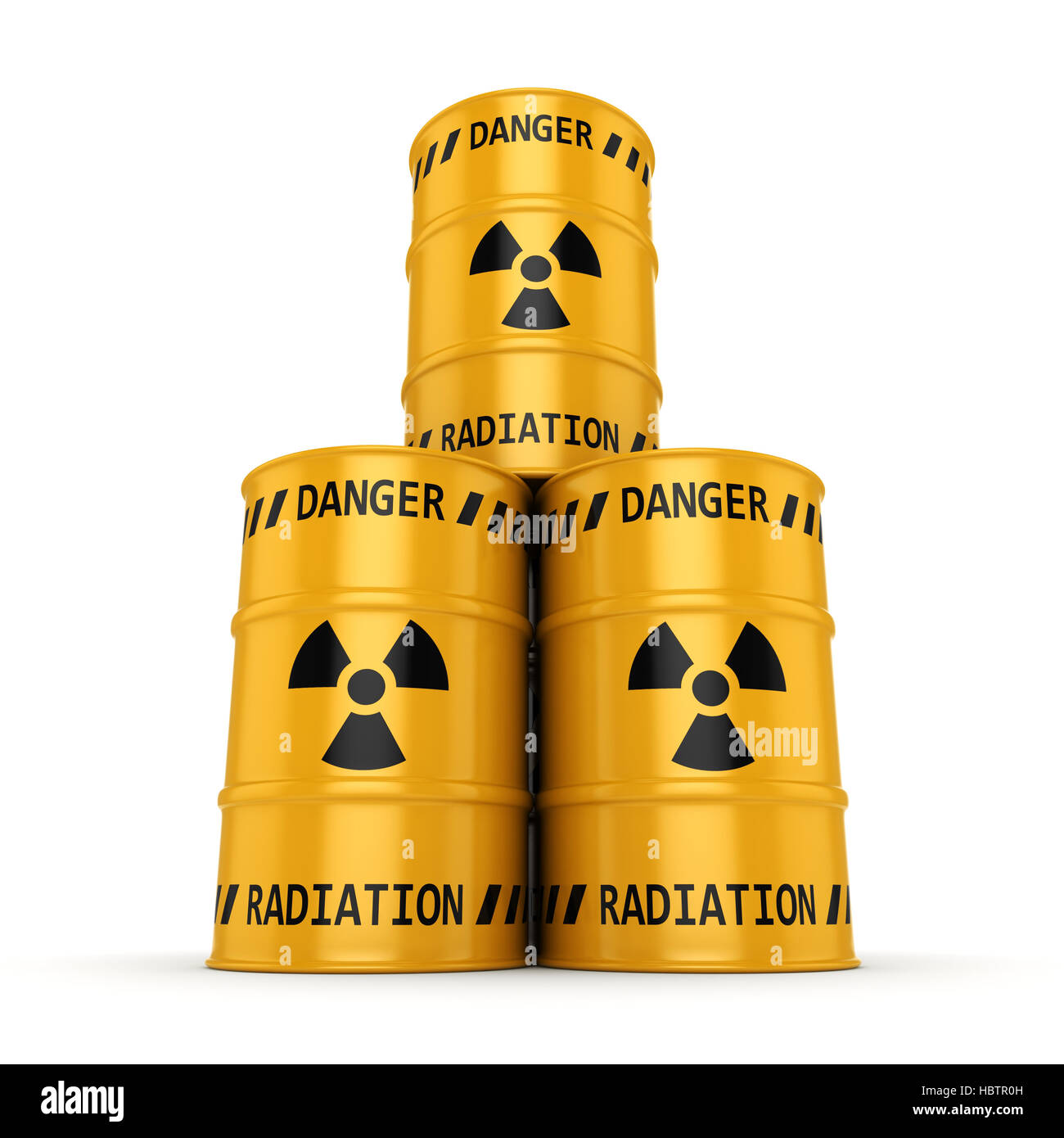 Yellow radioactive barrels Stock Photo - Alamy