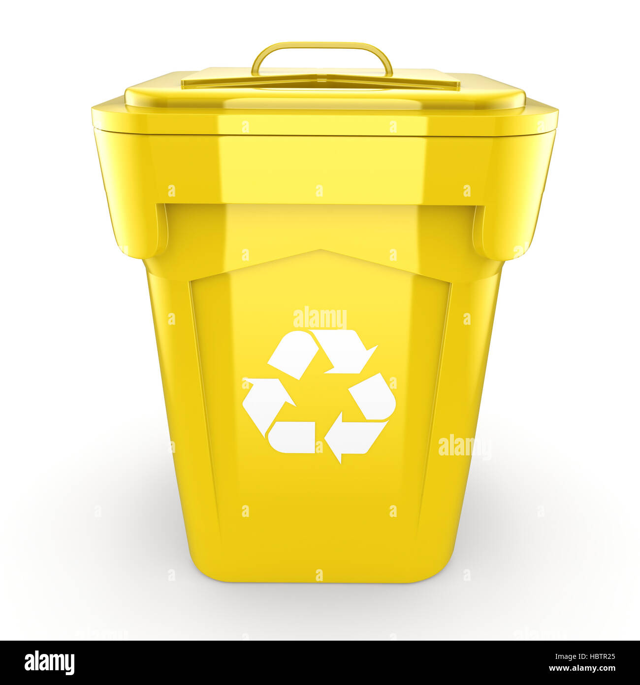 Yellow Recycling Bin Stock Photo - Alamy