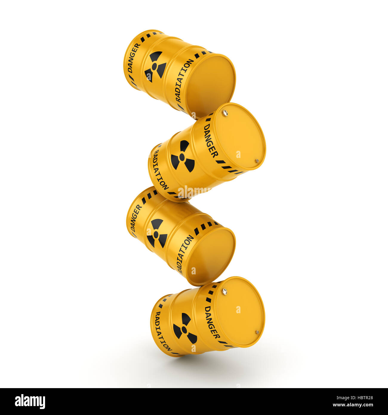 Yellow radioactive barrels Stock Photo - Alamy