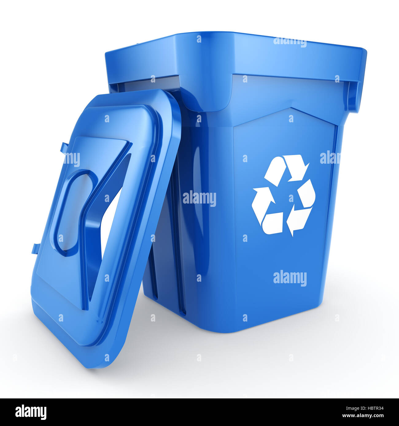 Blue Recycling Bin Stock Photo - Alamy