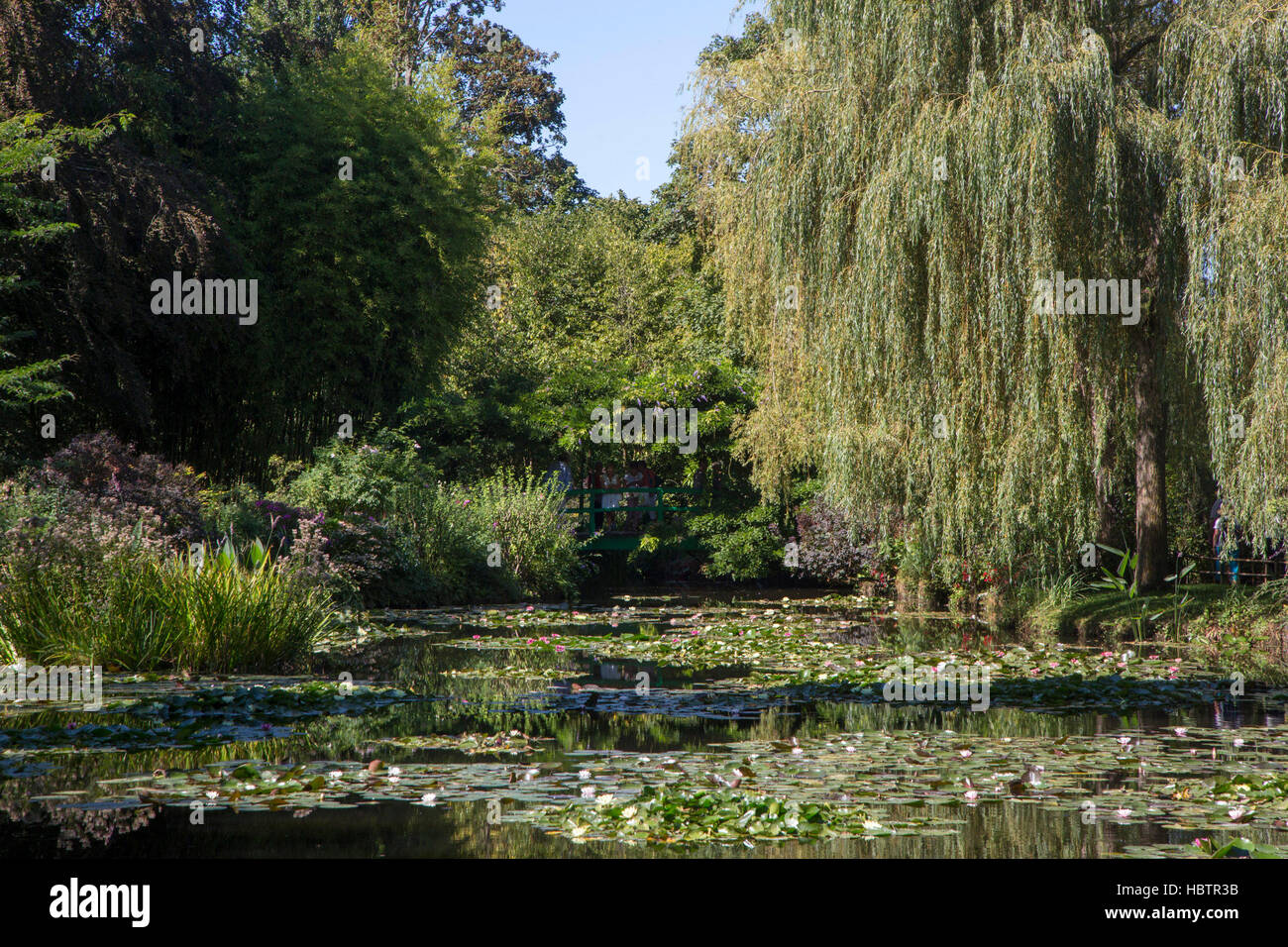 The garden of Monet house, japanese bridge; Giverny, Normandy Stock ...