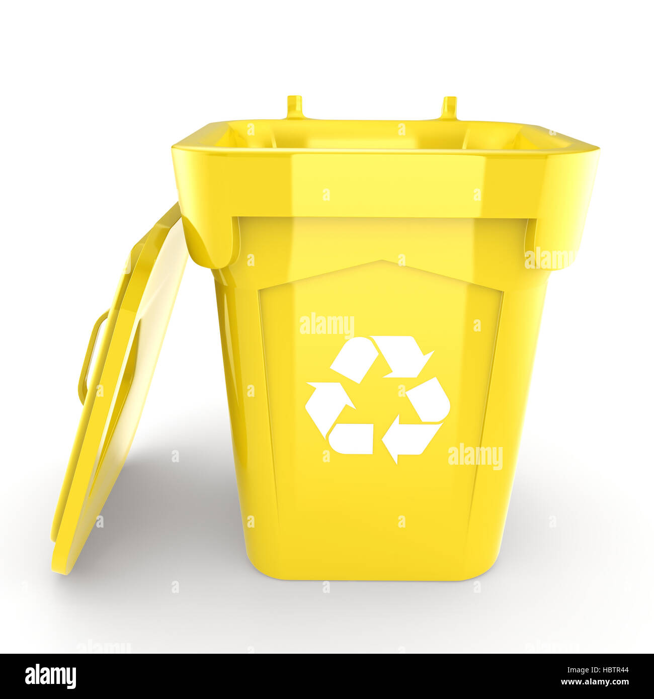 Yellow Recycling Bin Stock Photo - Alamy