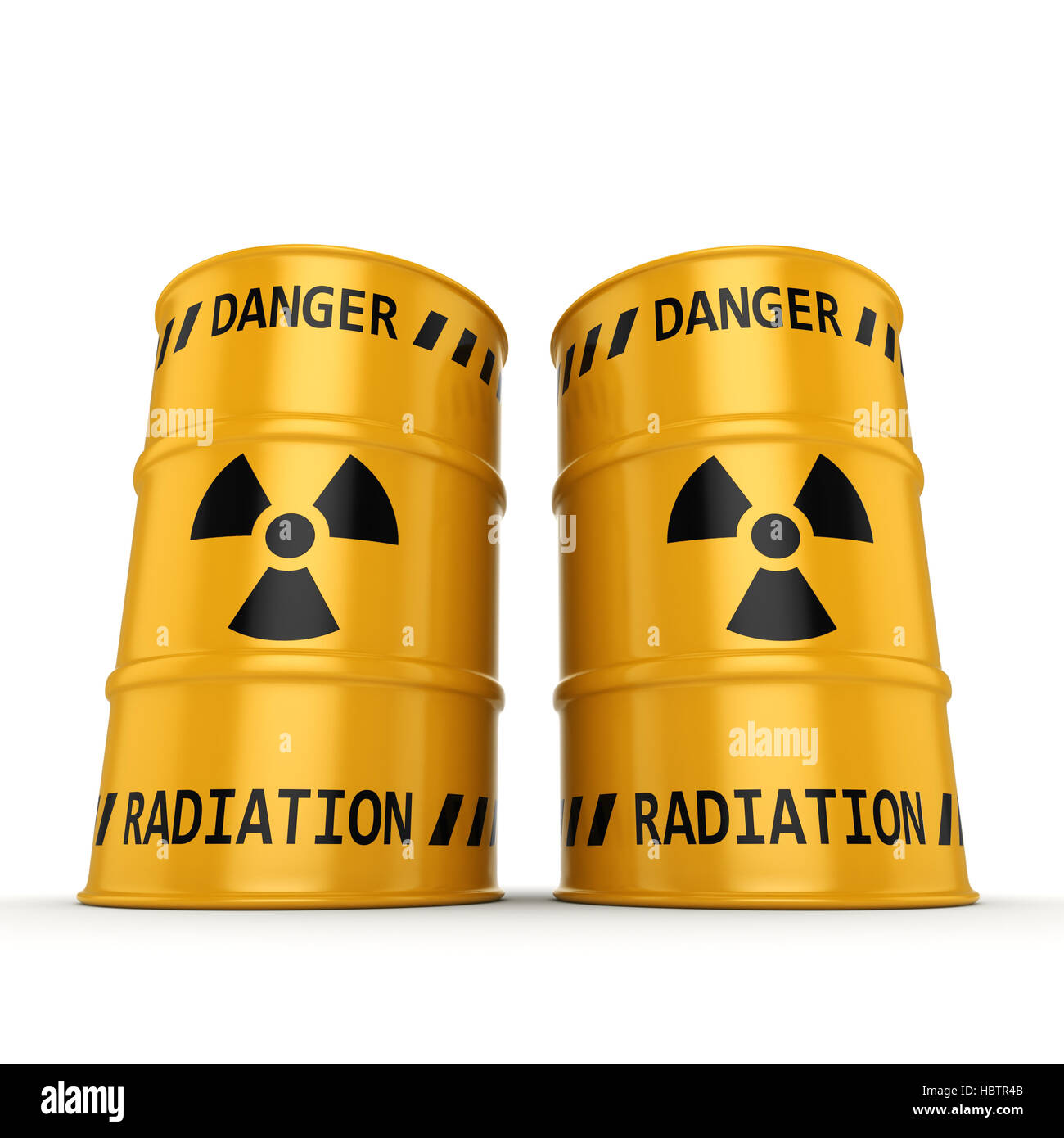 Yellow radioactive barrels Stock Photo - Alamy