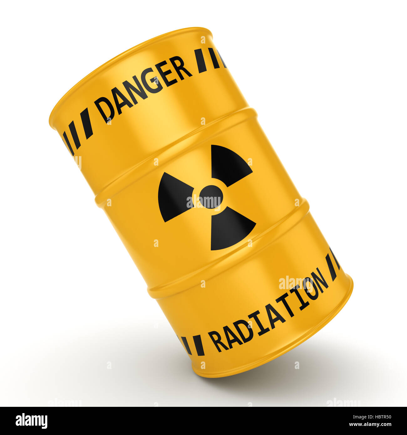 Yellow radioactive barrel Stock Photo - Alamy