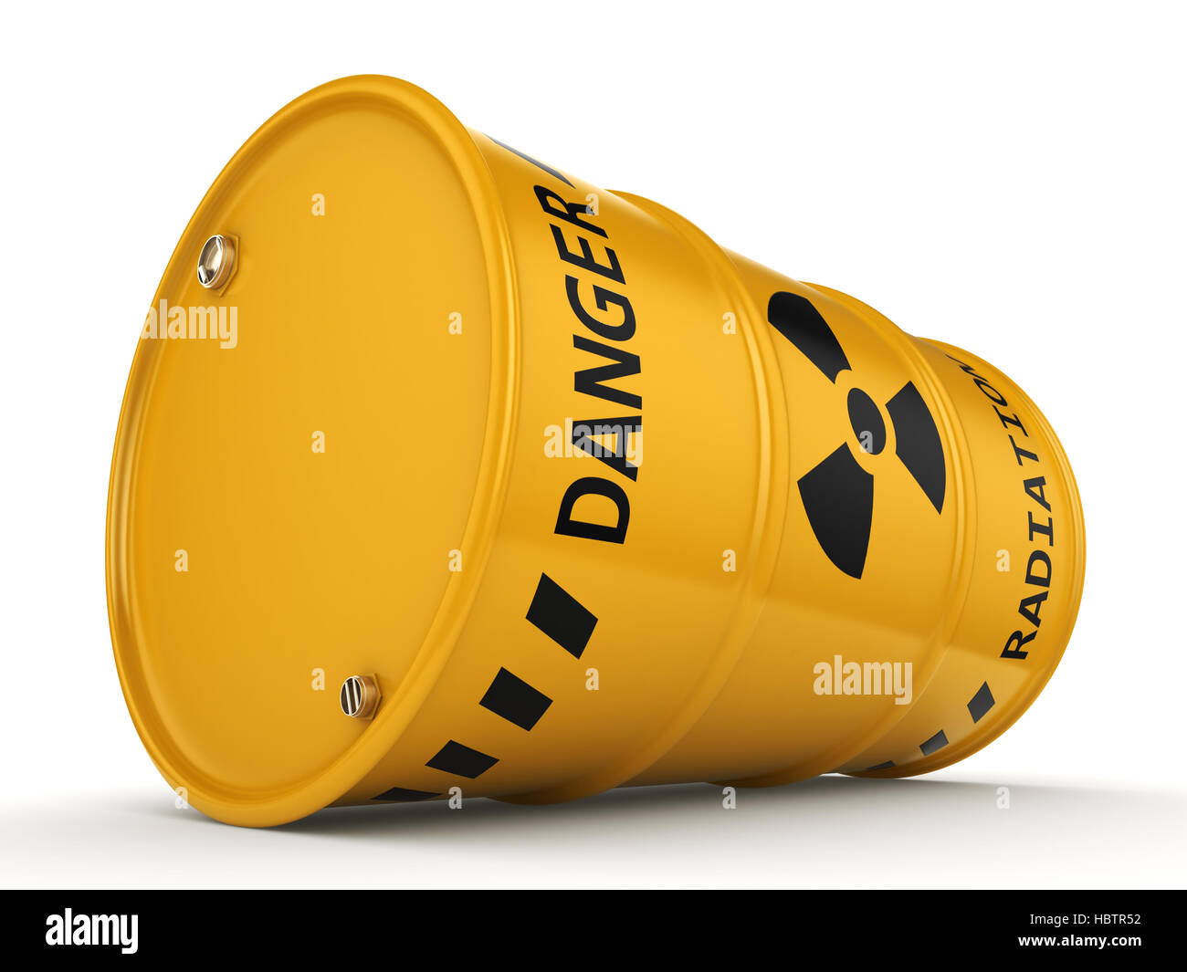 Yellow radioactive barrel Stock Photo - Alamy