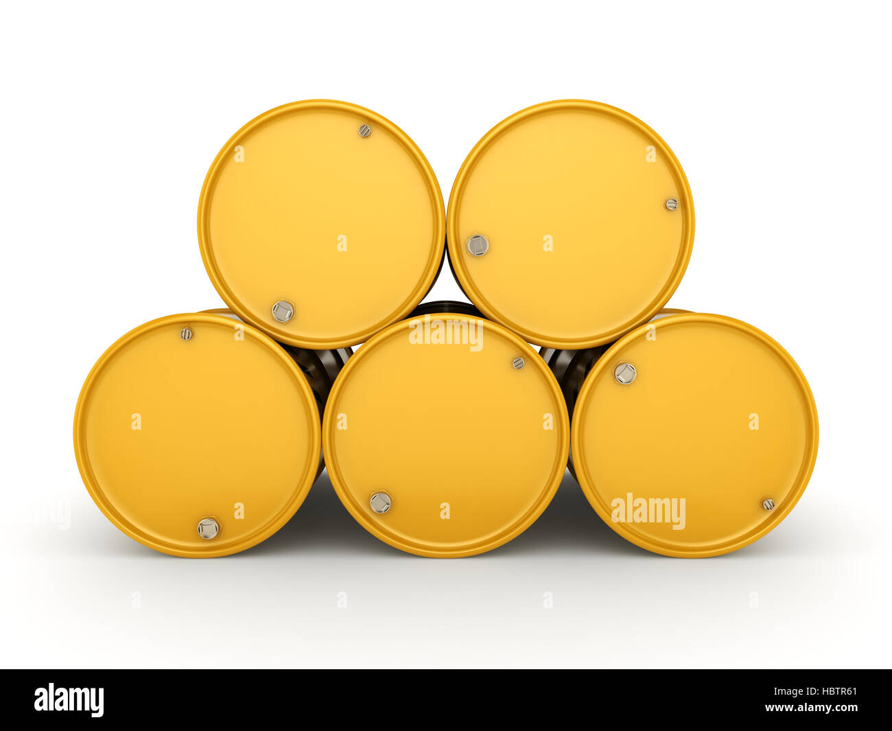 Yellow radioactive barrels Stock Photo - Alamy