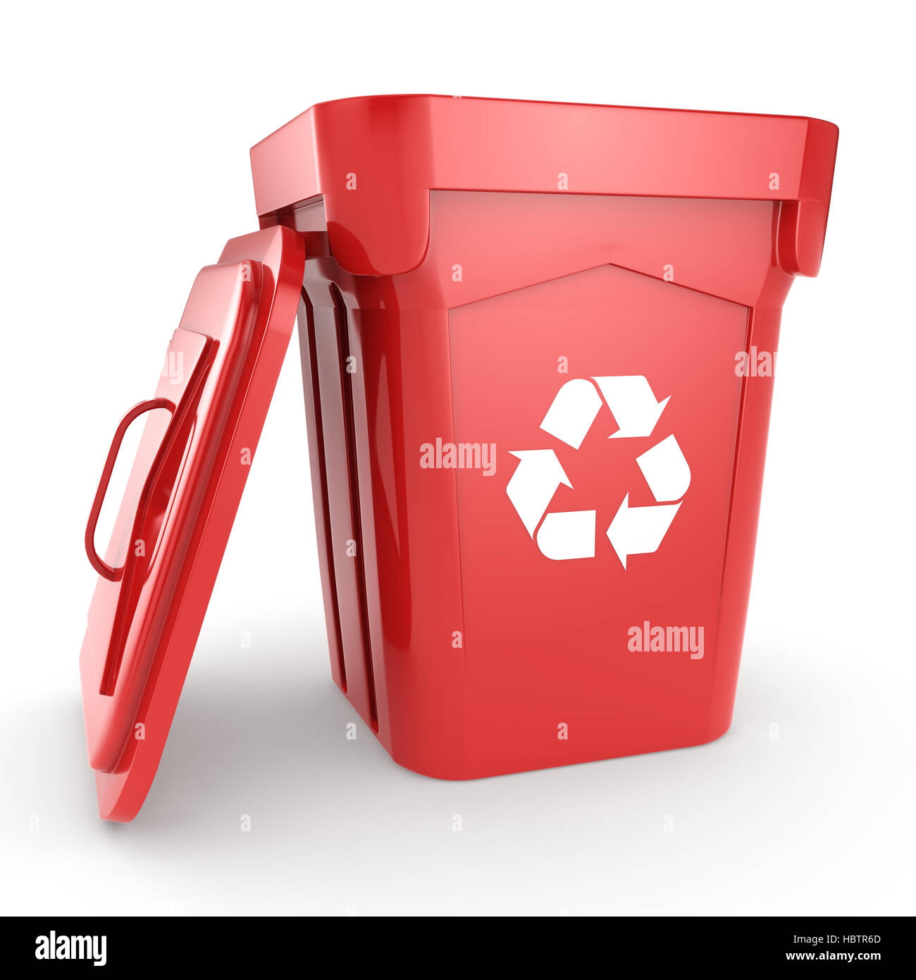 Red Recycling Bin Stock Photo - Alamy