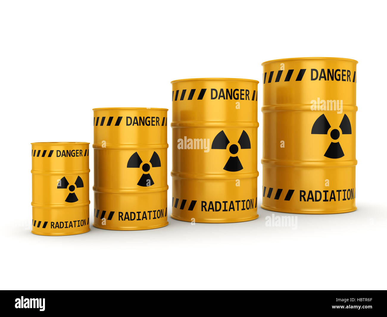 Yellow radioactive barrels Stock Photo - Alamy