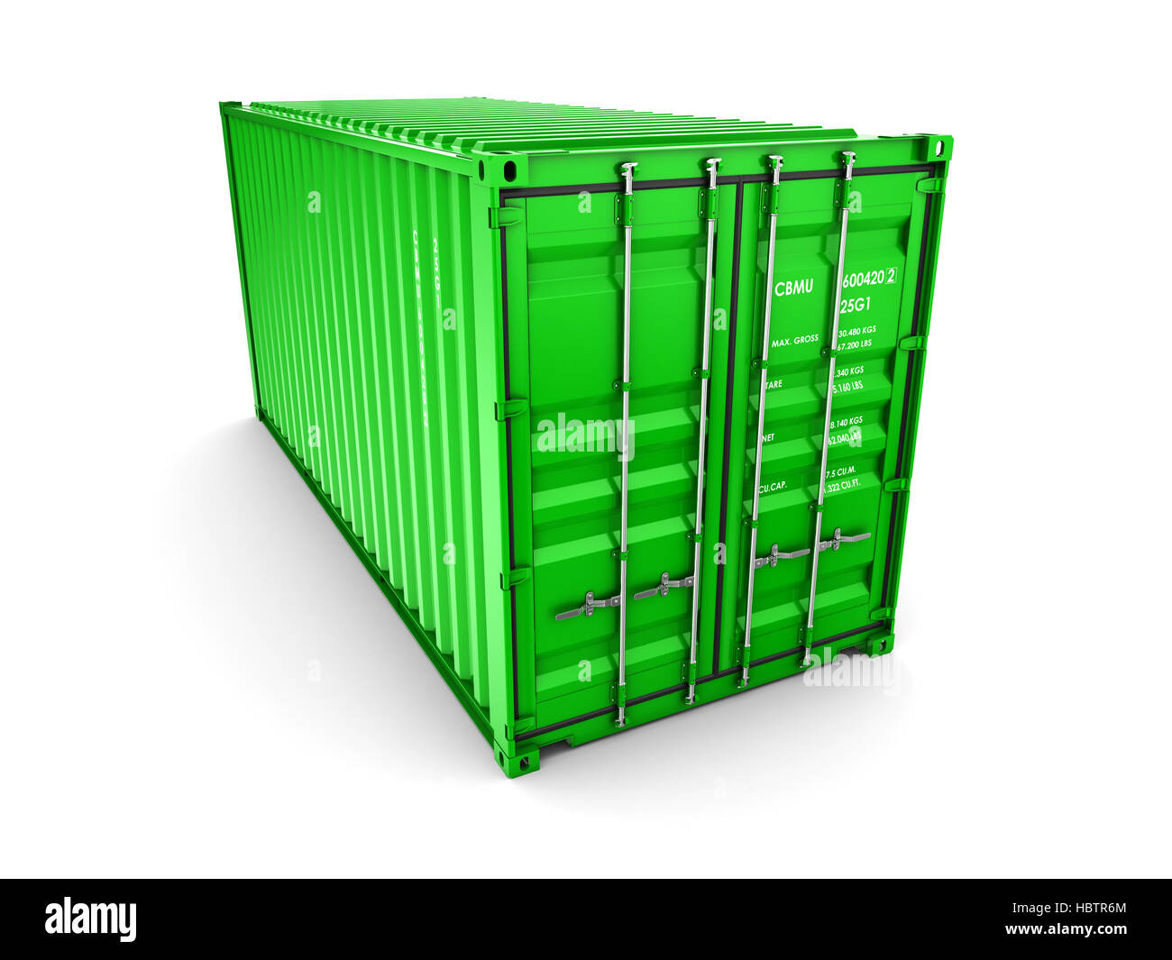 Green ship container Cut Out Stock Images & Pictures - Alamy