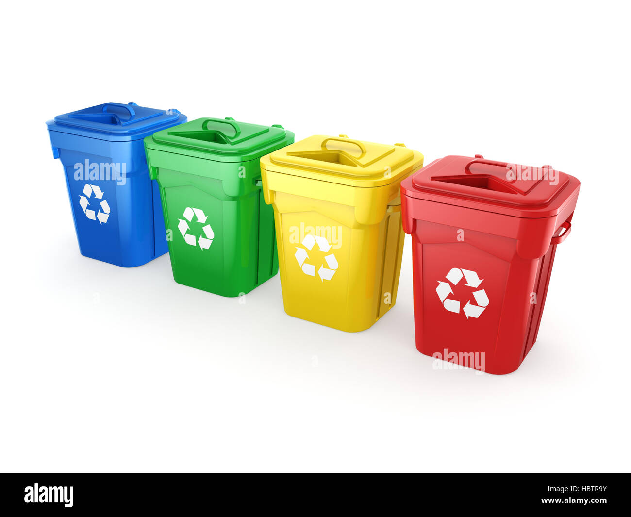 Multicolor Recycling Bins Stock Photo - Alamy