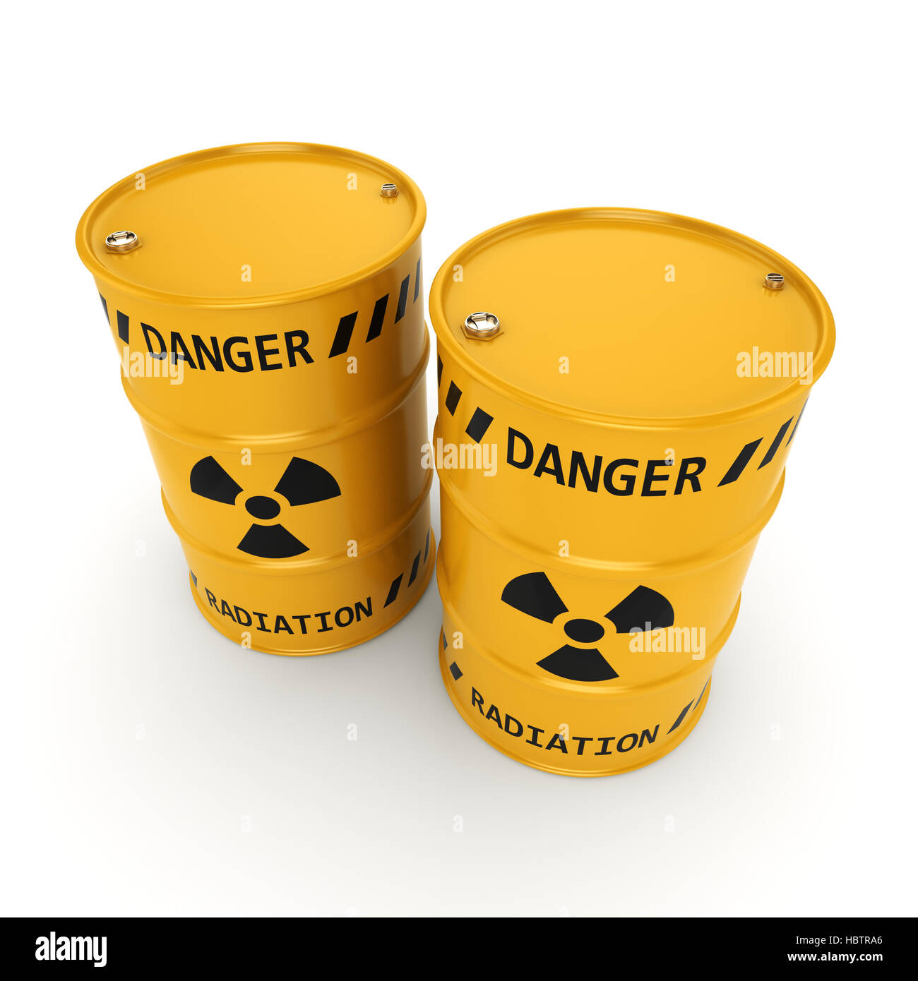 Yellow radioactive barrels Stock Photo - Alamy