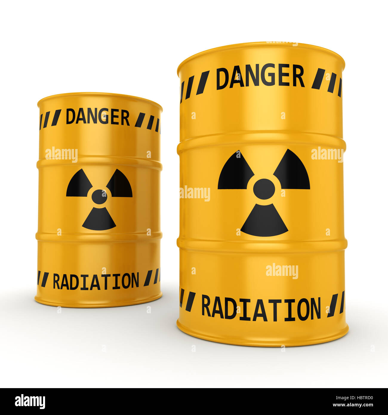 Yellow radioactive barrels Stock Photo - Alamy