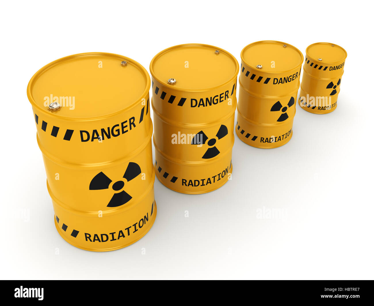 Yellow radioactive barrels Stock Photo - Alamy
