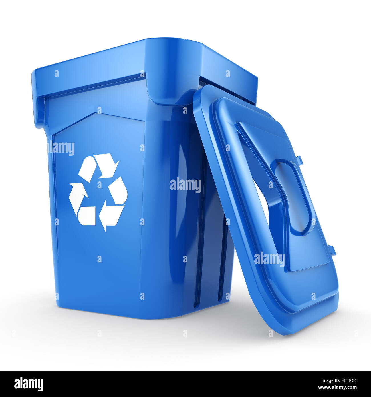 Blue Recycling Bin Stock Photo - Alamy