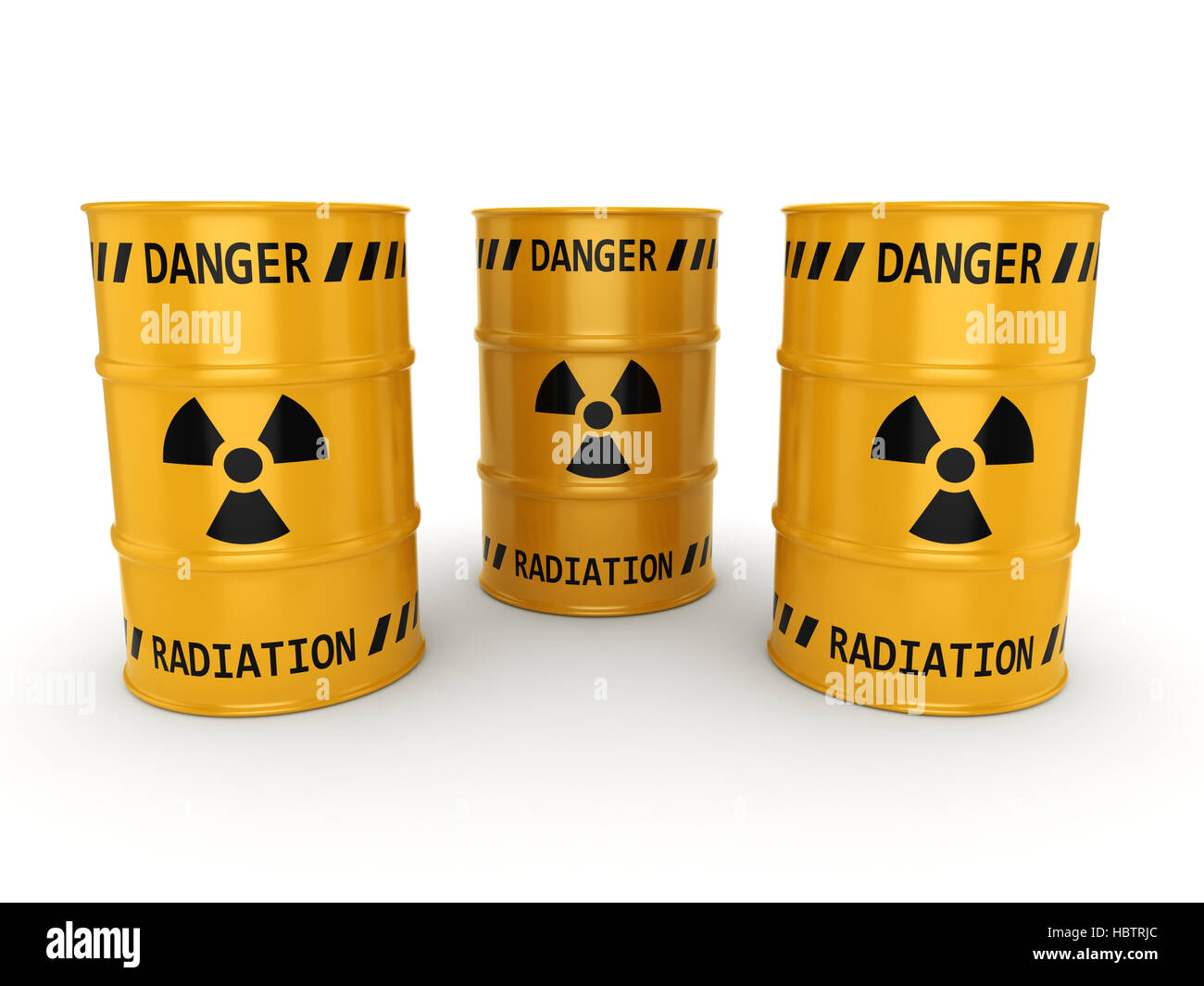 Yellow radioactive barrels Stock Photo - Alamy