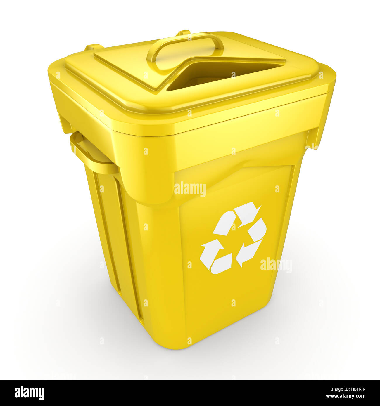 Yellow Recycling Bin Stock Photo - Alamy