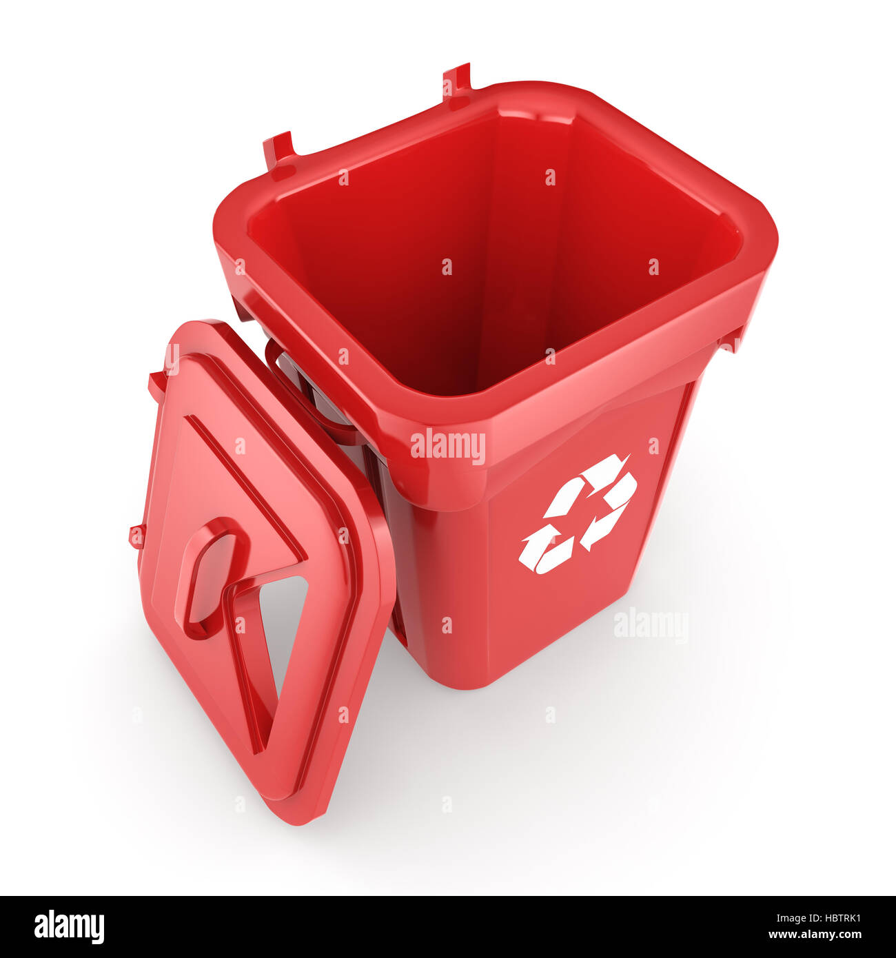 Red Recycling Bin Stock Photo - Alamy