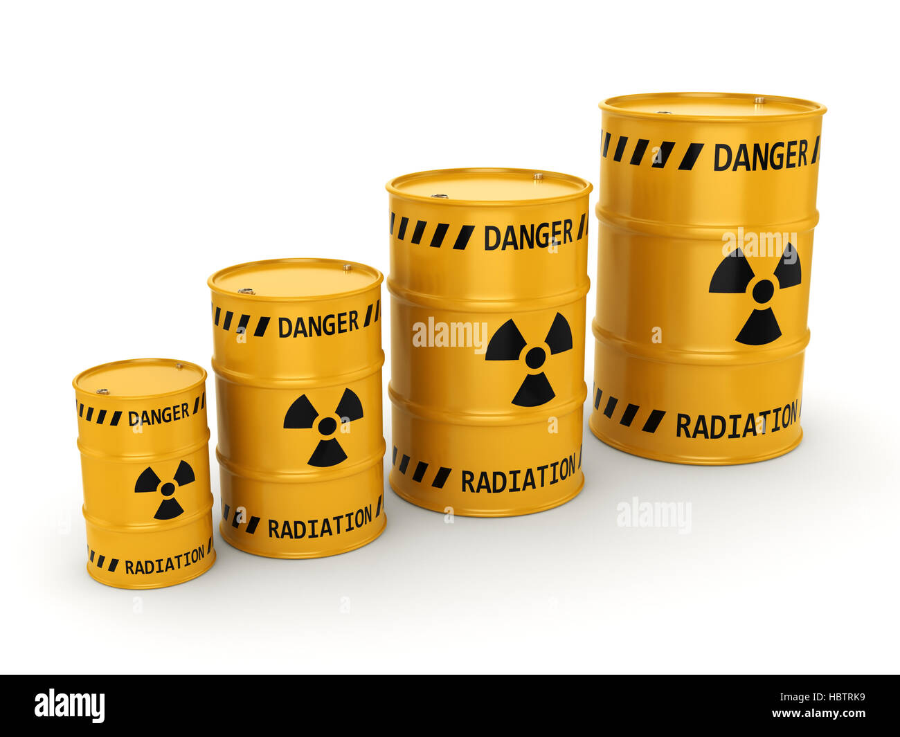 Yellow radioactive barrels Stock Photo - Alamy