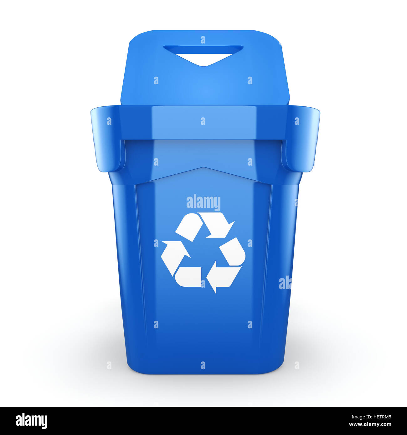 Blue Recycling Bin Stock Photo - Alamy