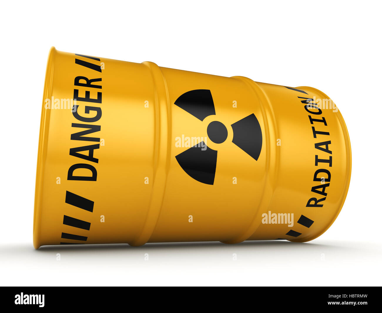 Yellow radioactive barrel Stock Photo - Alamy