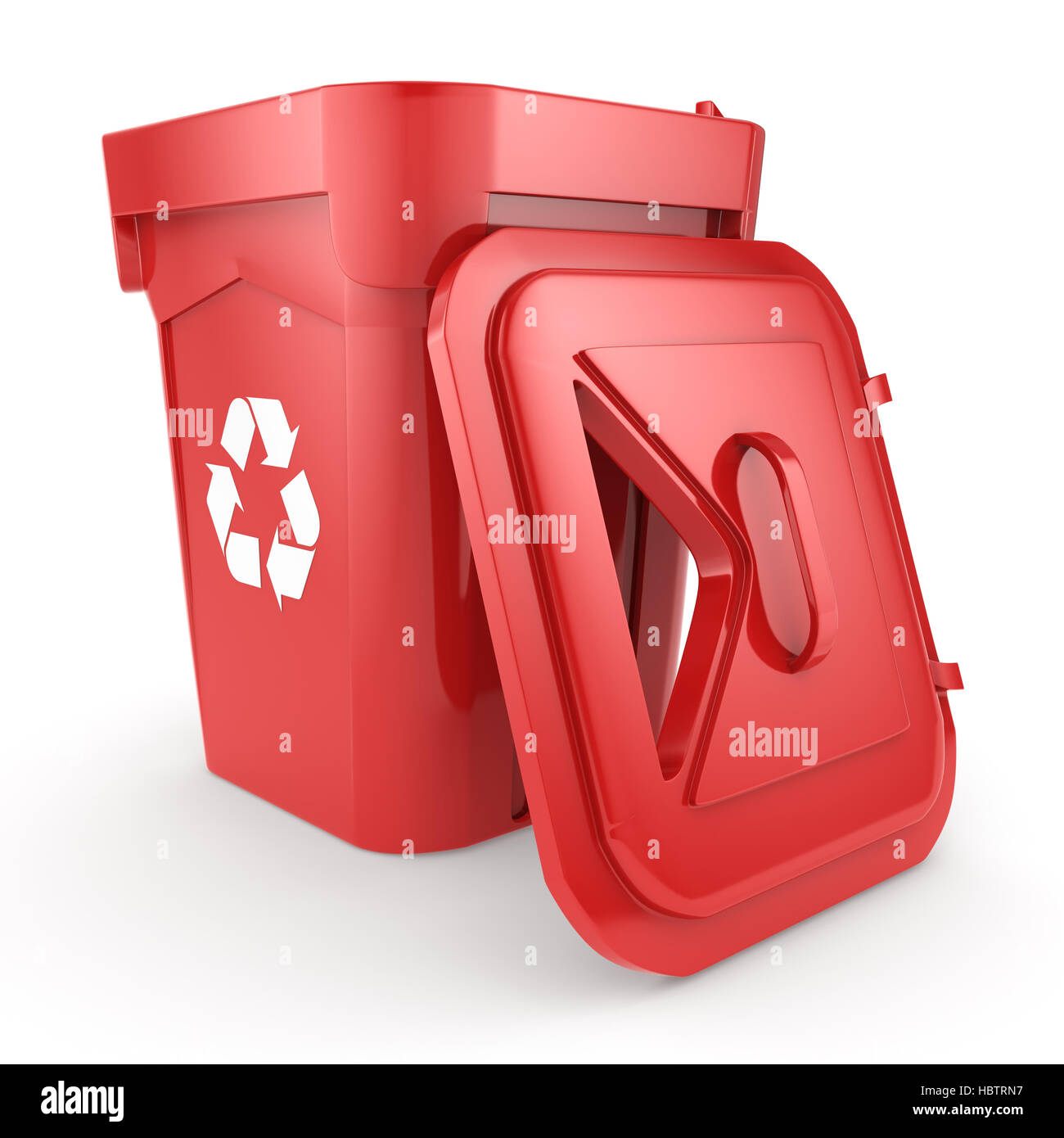 Red Recycling Bin Stock Photo - Alamy