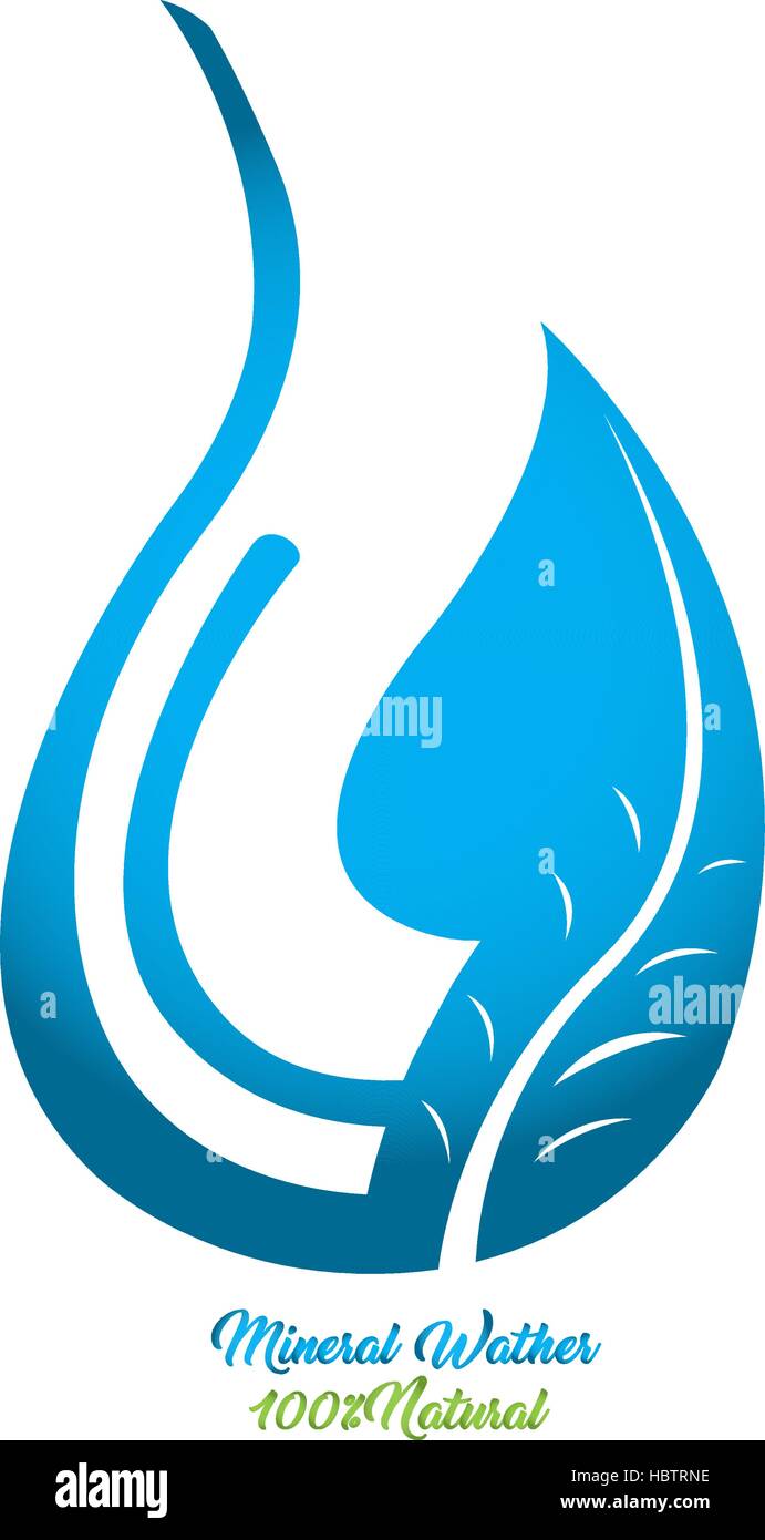 Isolated abstract mineral water drop logo, Vector illustration Stock ...