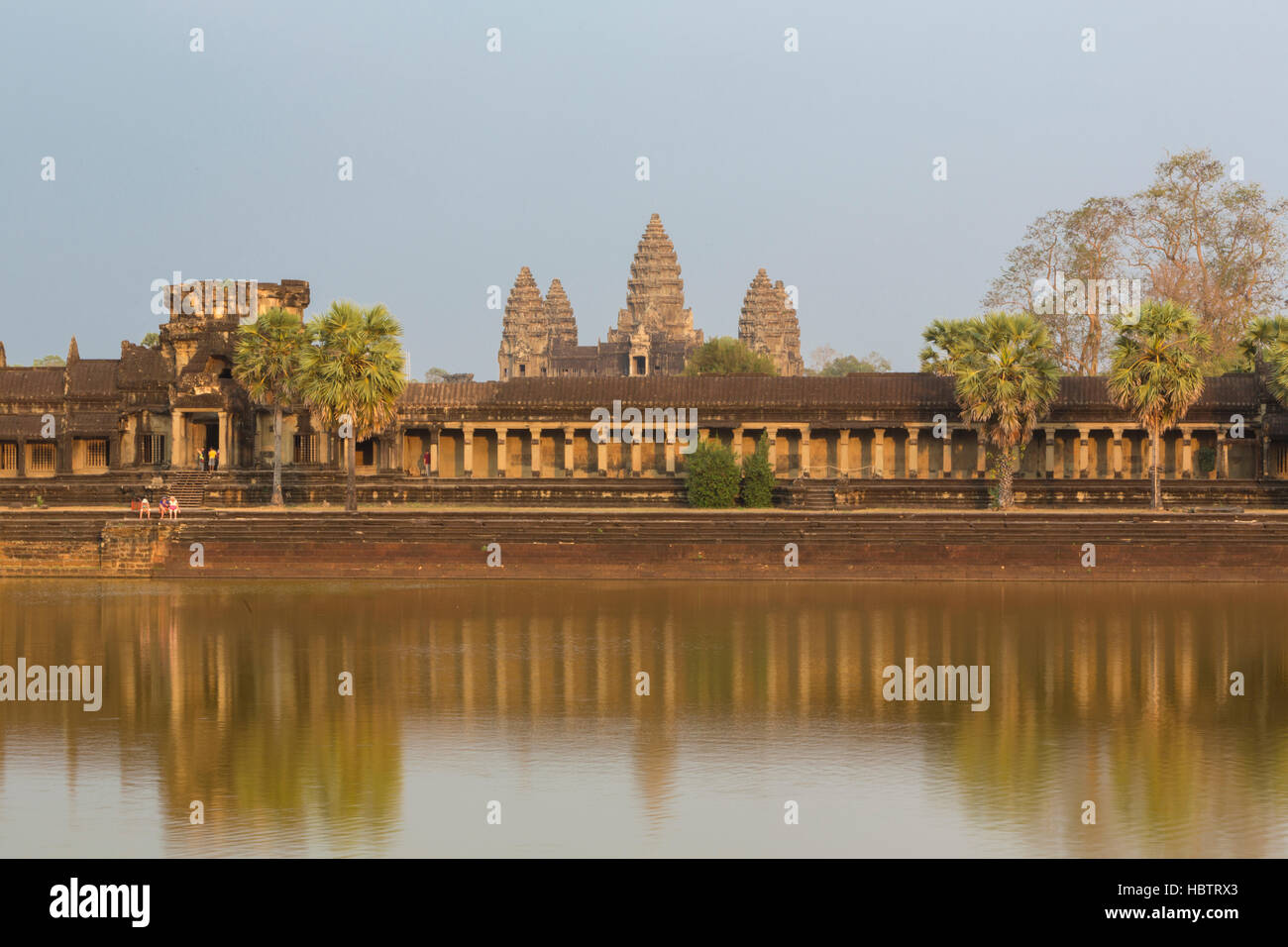 Angkor Wat temple with water reflection, Unesco site in Cambodia Stock ...