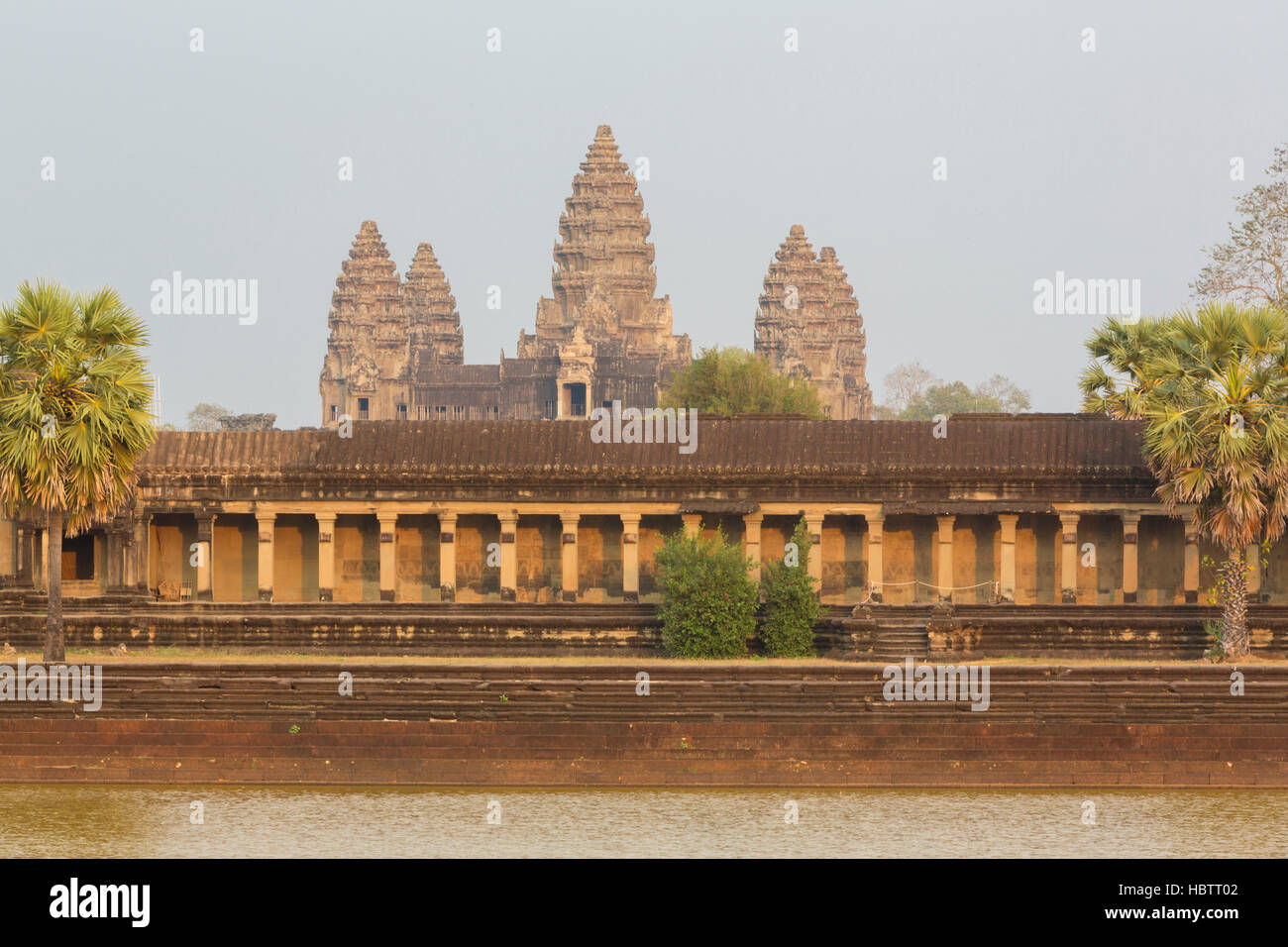 Angkor Wat temple with water reflection, Unesco site in Cambodia Stock ...