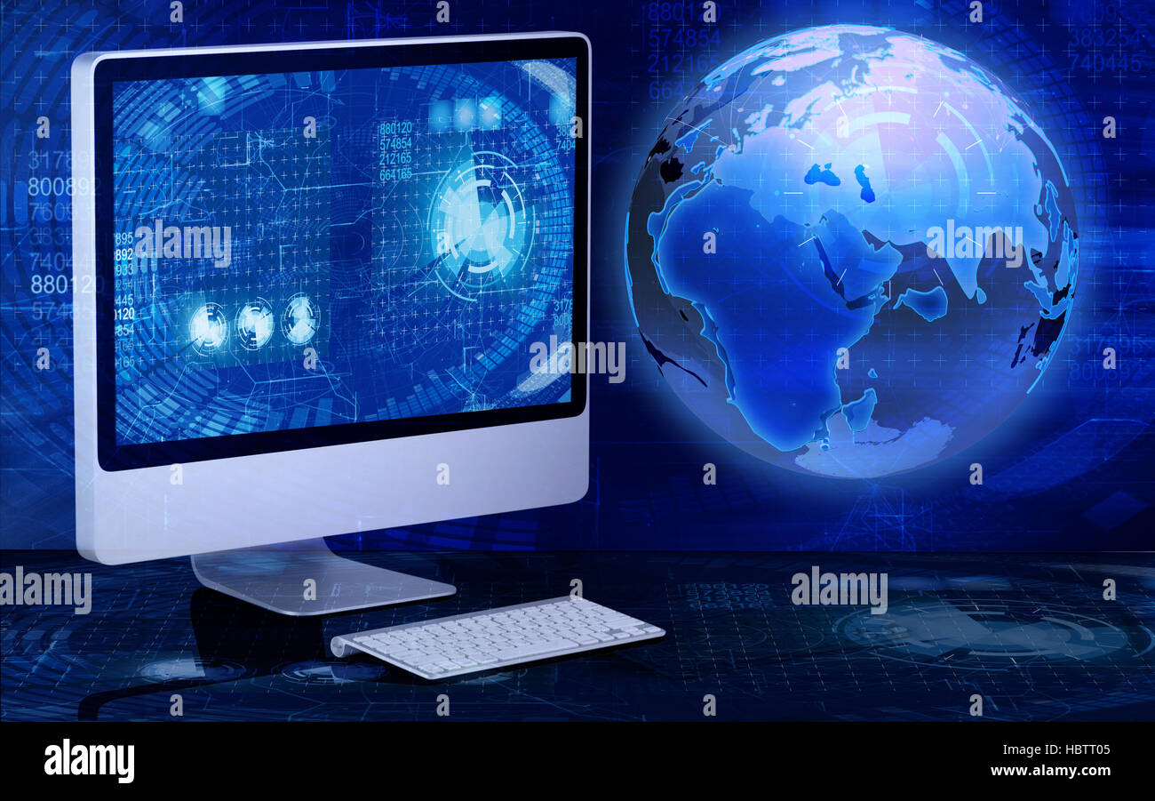 Computer screen in business concept Stock Photo - Alamy
