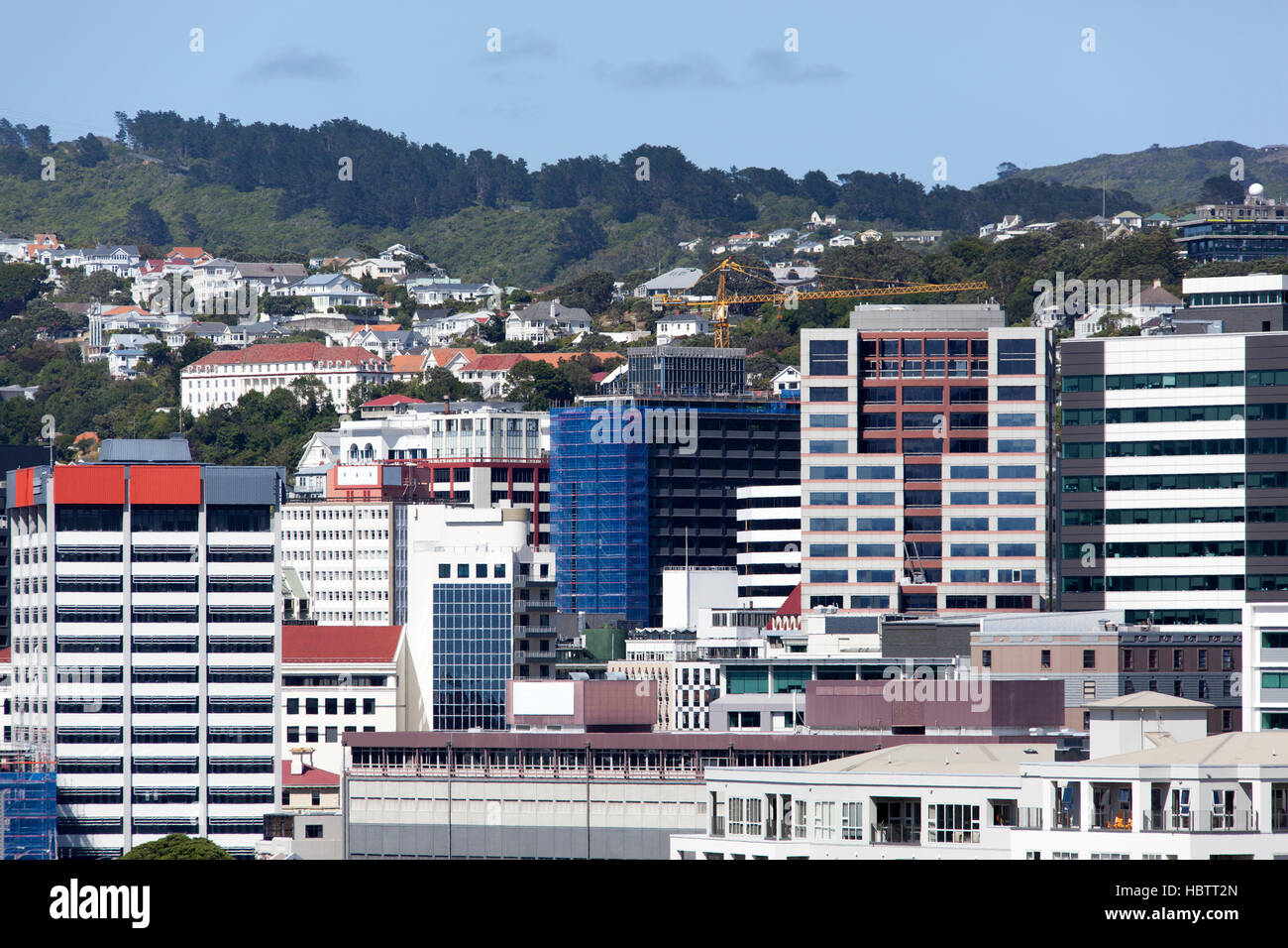The view of modern buildings in Wellington downtown (New Zealand Stock ...