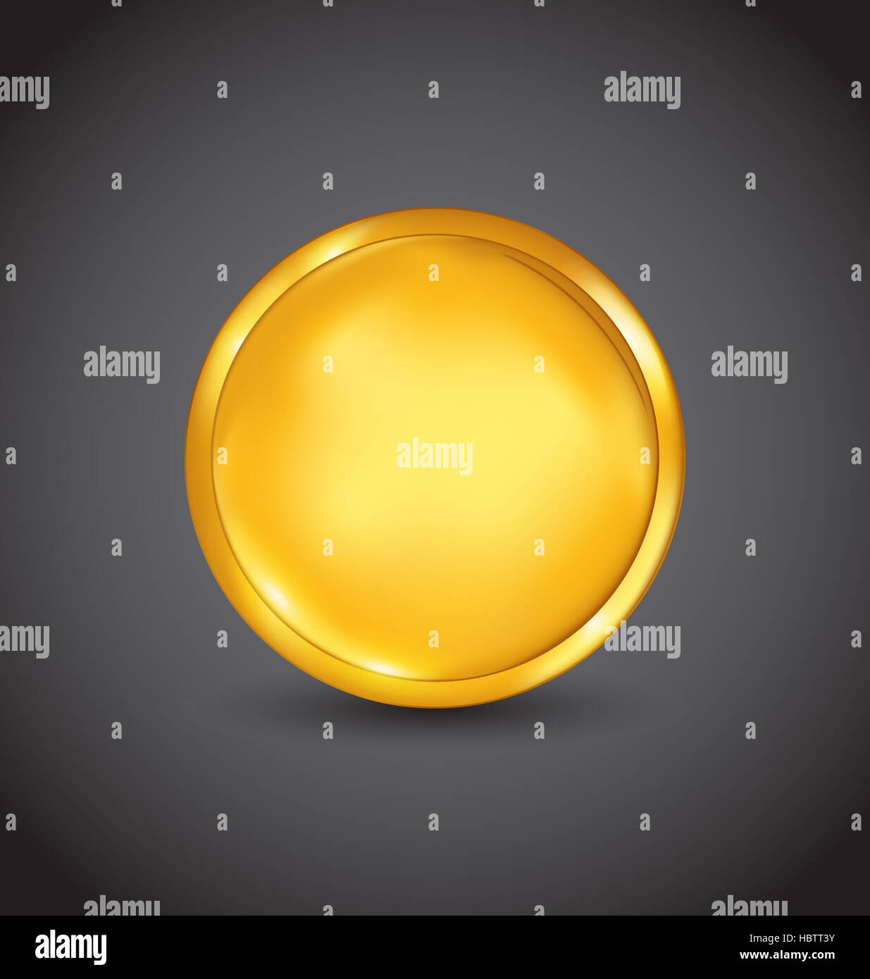Golden coin with shadow on dark background Stock Photo - Alamy