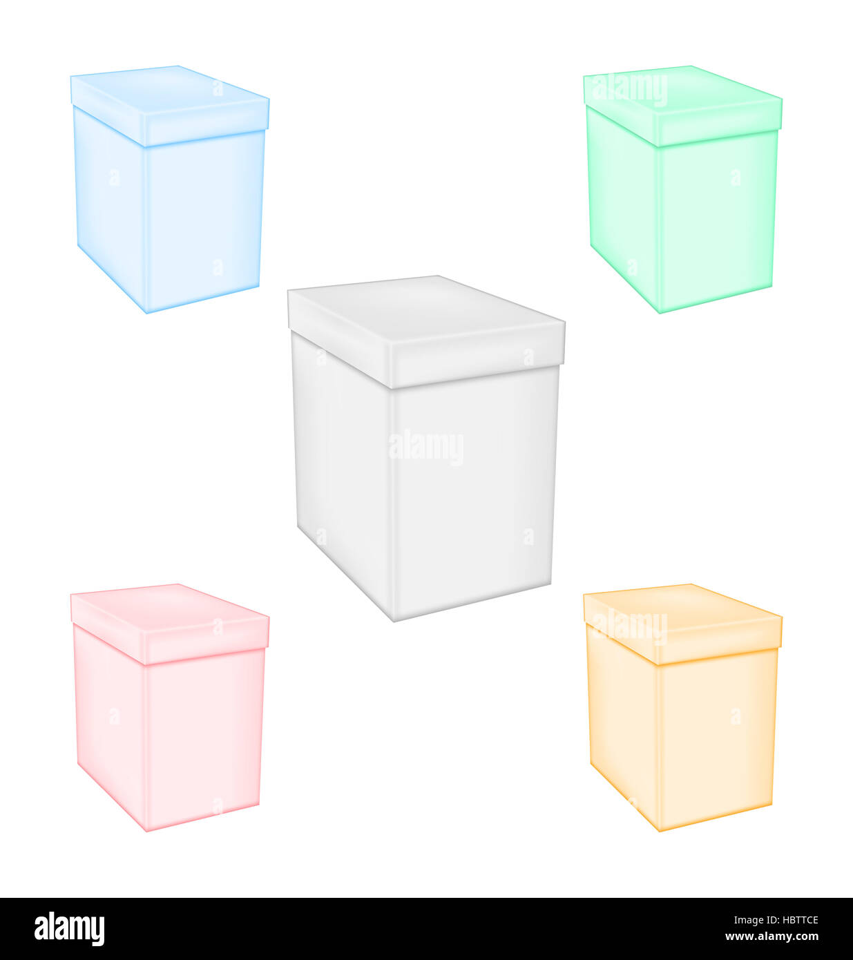 Set colorful closed unprinted boxes Stock Photo - Alamy