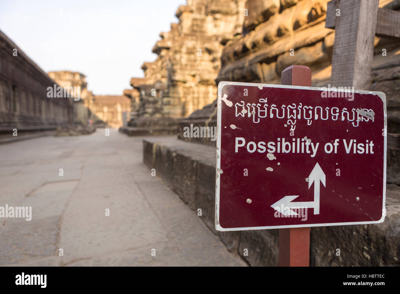 Directional sign at angkor wat temple hi-res stock photography and ...