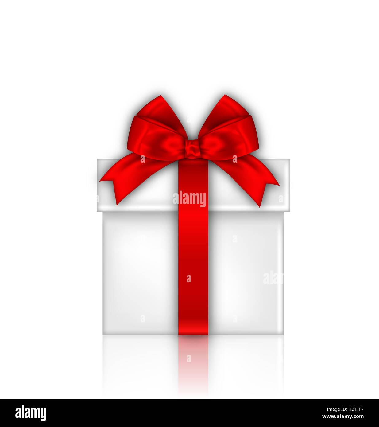 Gift Box with Red Bow Isolated Stock Photo - Alamy
