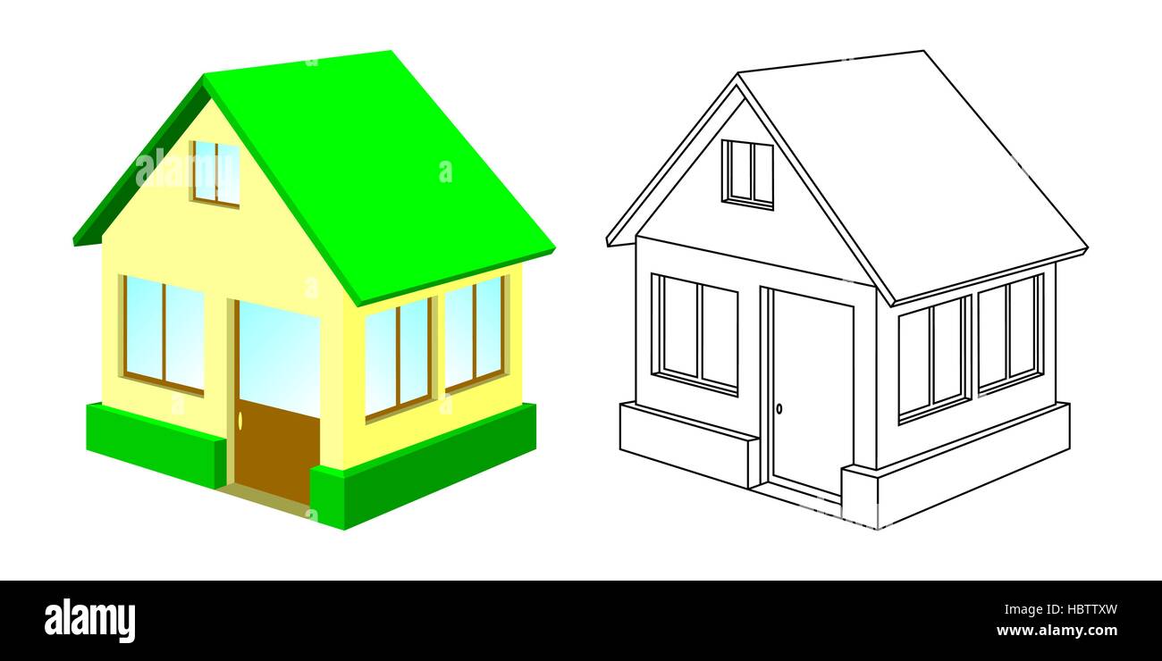 House facade green door Stock Vector Images - Alamy