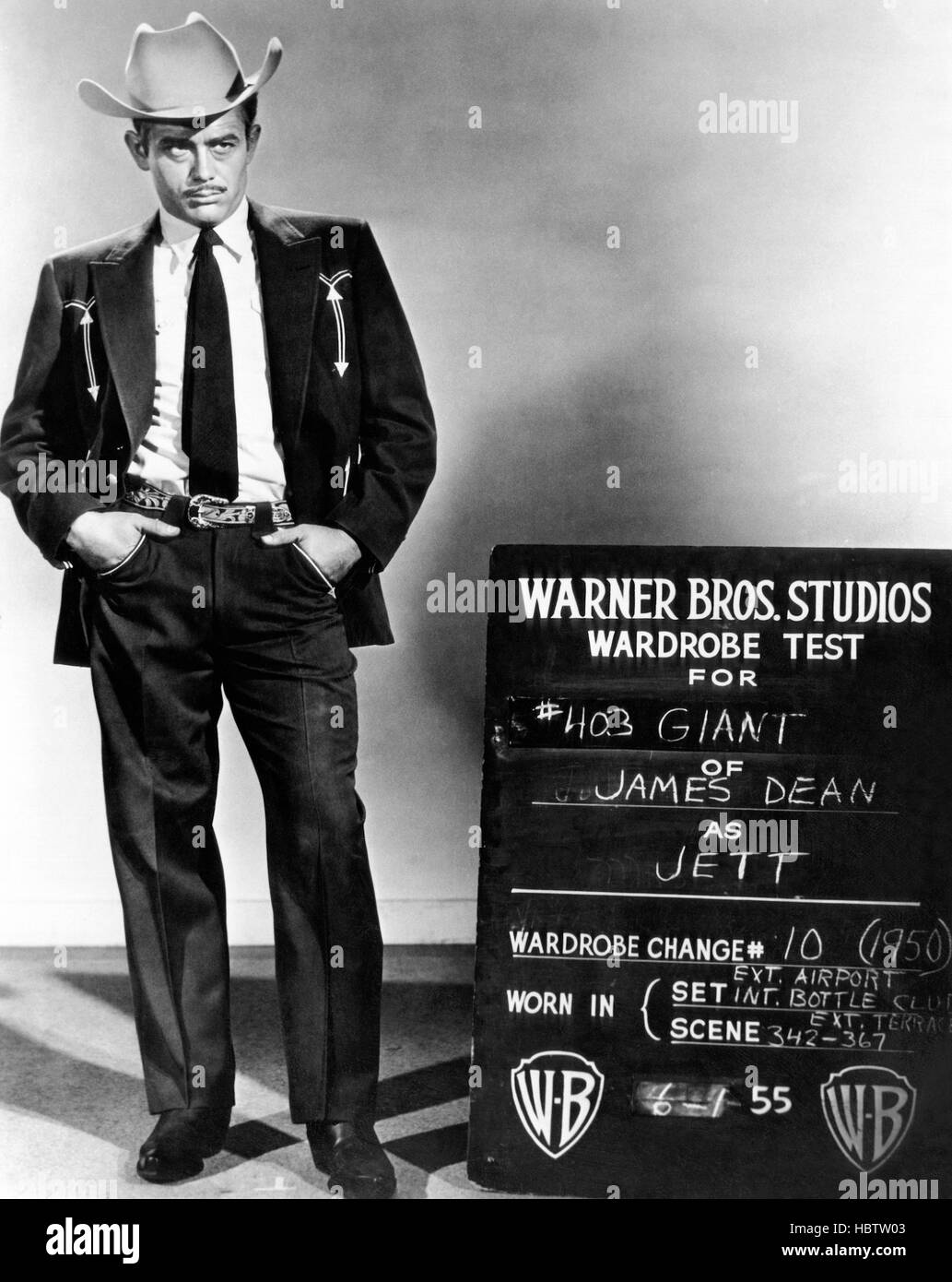 GIANT, James Dean, wardrobe test, June 1, 1955 Stock Photo - Alamy