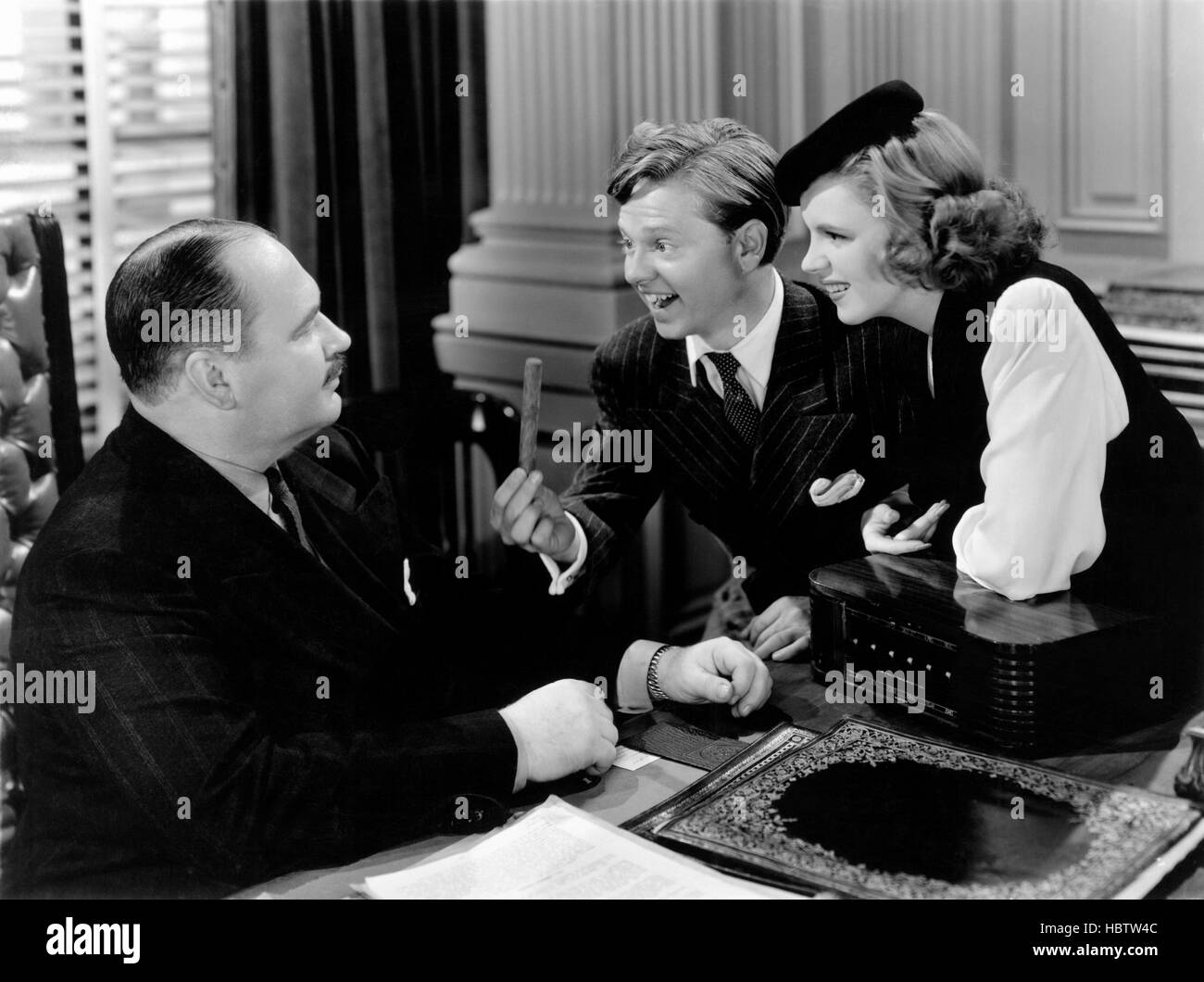 GIRL CRAZY, from left: Howard Freeman, Mickey Rooney, Judy Garland ...