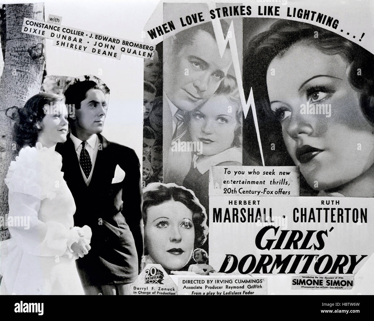 GIRLS' DORMITORY, Simone Simon, Tyrone Power, Ruth Chatterton (bottom ...