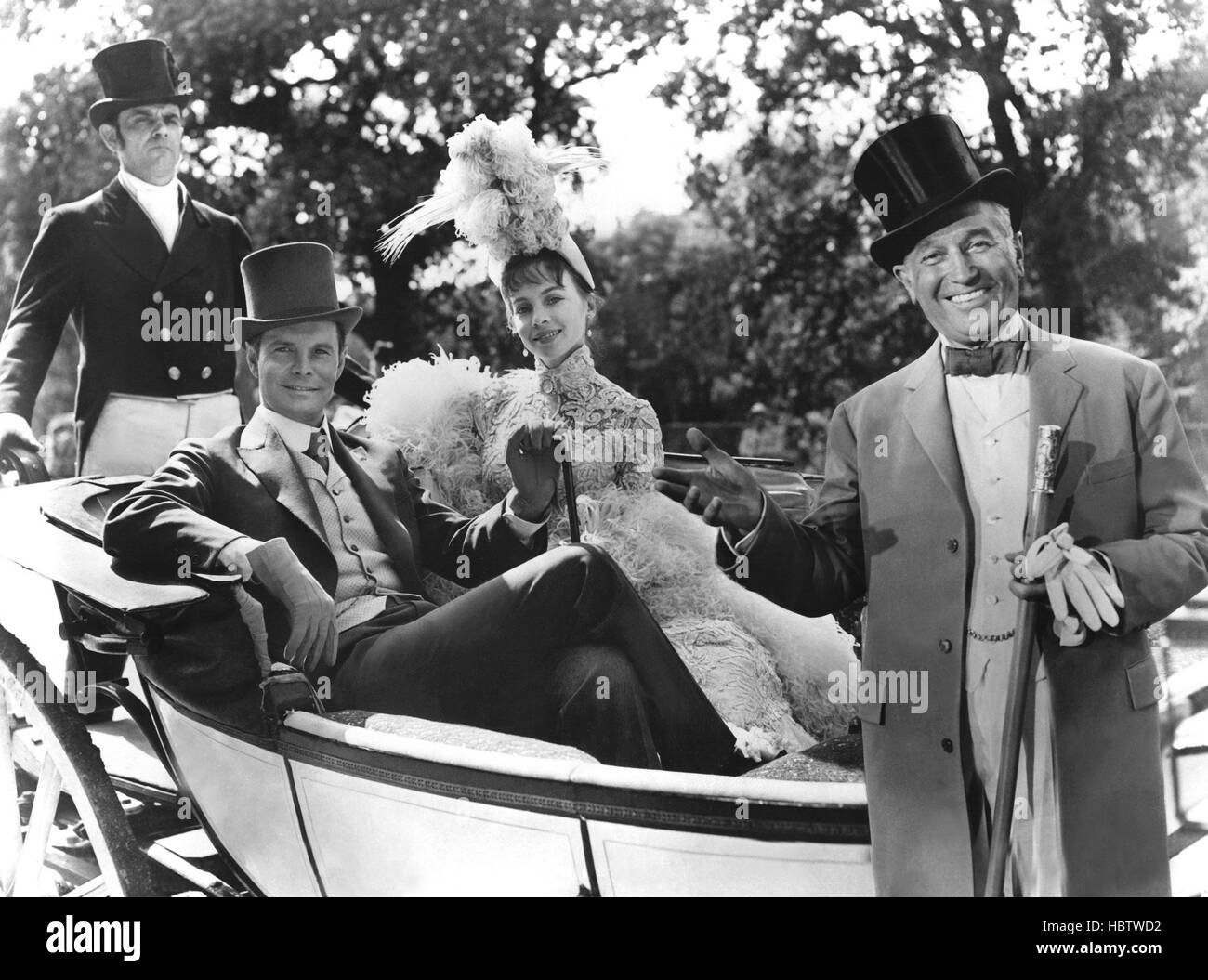 GIGI, Louis Jourdan, Leslie Caron, Maurice Chevalier, 1958 Stock Photo ...