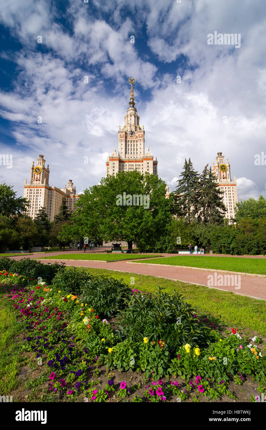The Lomonosov Moscow State University Main Building Spire High ...
