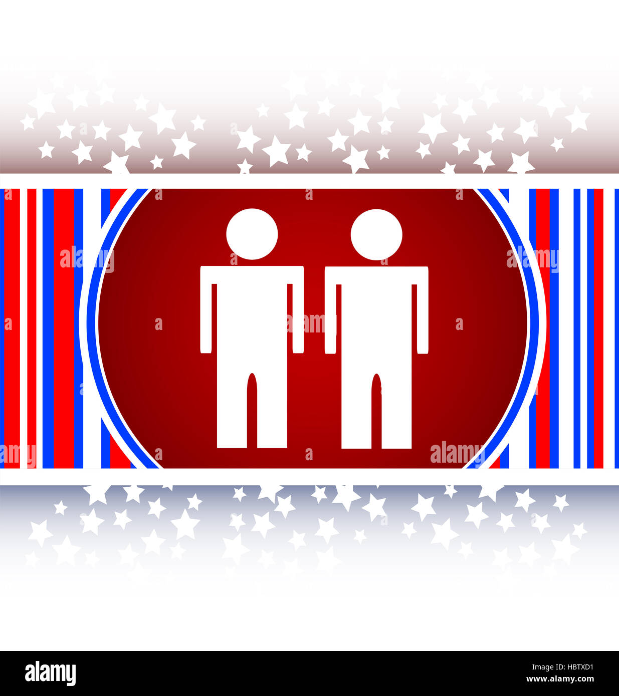 icon button with two man inside Stock Photo - Alamy