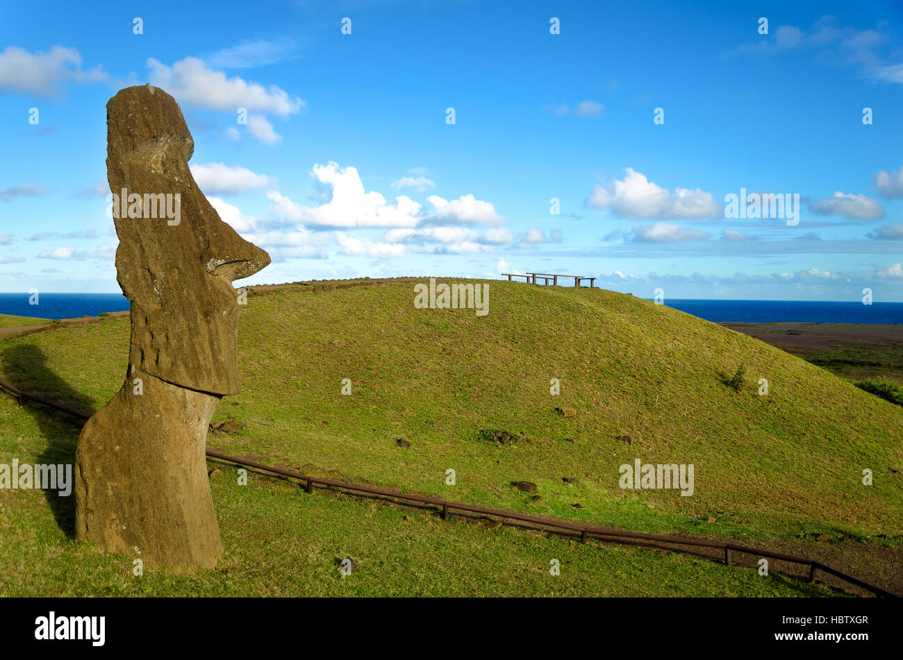Moai on Easter Island, Chile looking towards the sea Stock Photo - Alamy