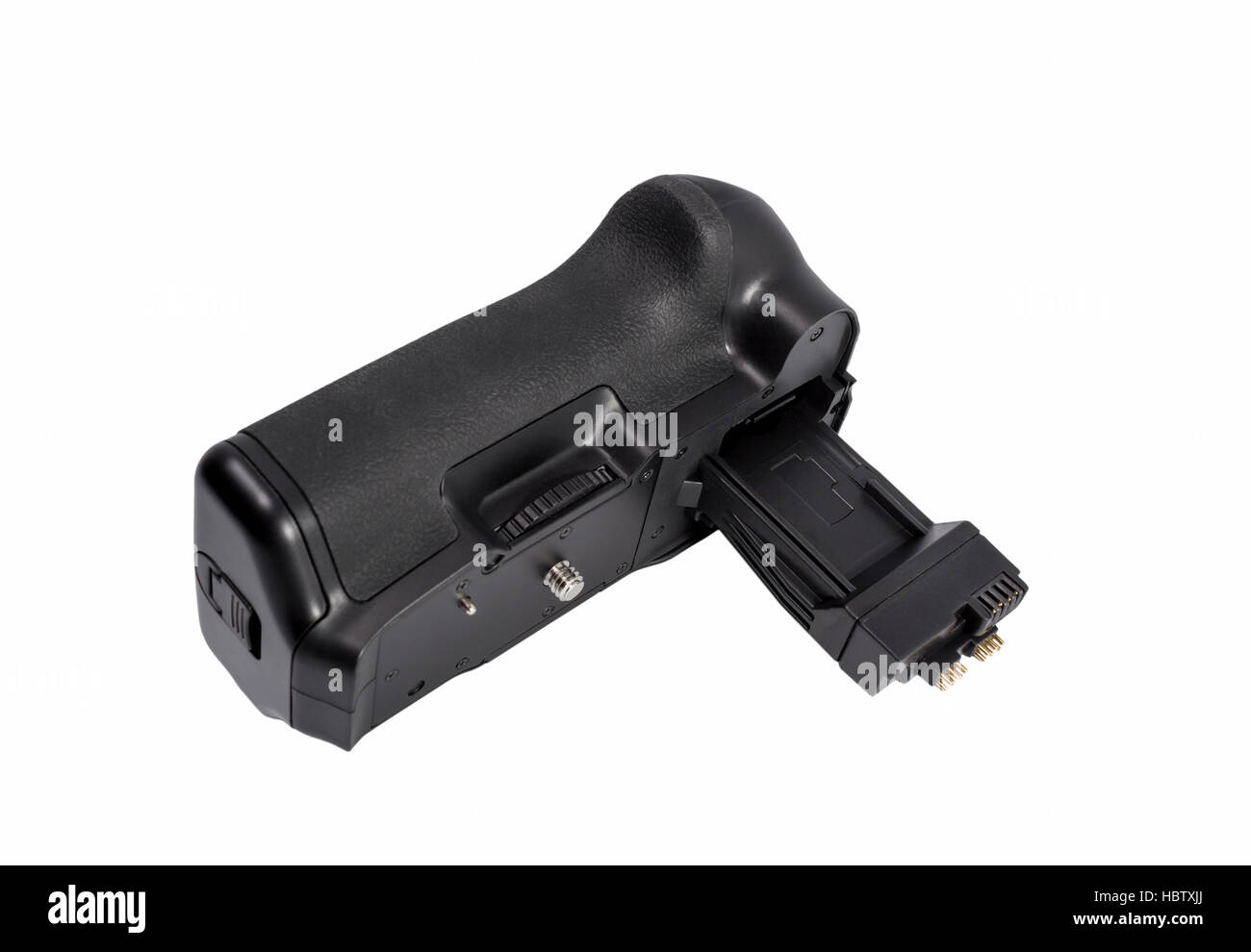 Battery grip for modern DSLR camera isolated on white background Stock ...