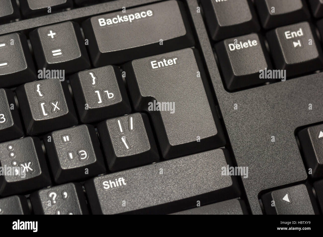 Electronic collection - close-up black computer keyboard with russian ...