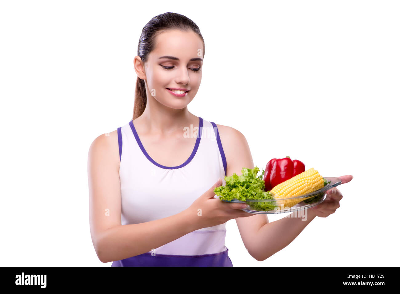 The woman in healthy eating concept Stock Photo - Alamy