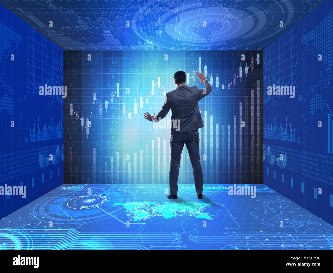 The man in stock exchange trading concept Stock Photo - Alamy