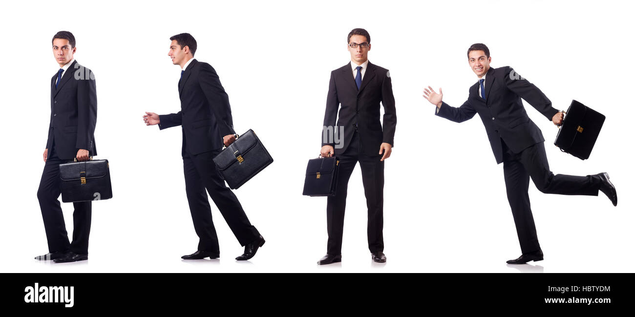The collage of businessman isolated on white Stock Photo - Alamy