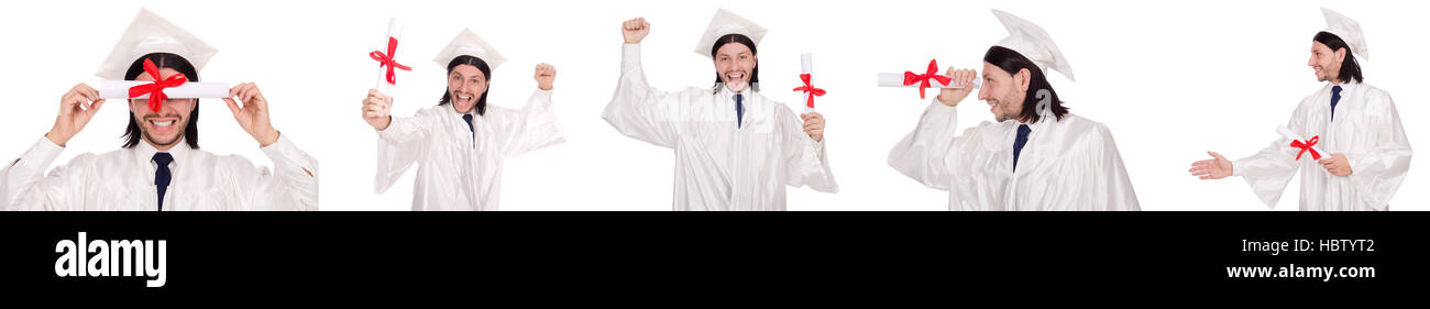 Young man ready for university graduation Stock Photo - Alamy