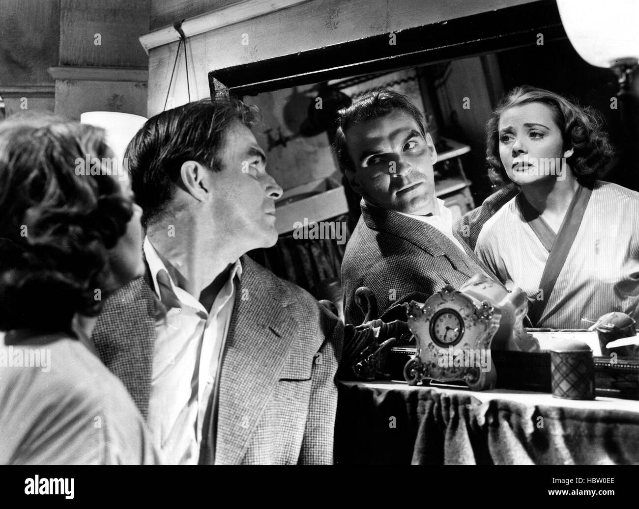 THE GOOD DIE YOUNG, from left in mirror: Stanley Baker, Rene Ray, 1954 ...